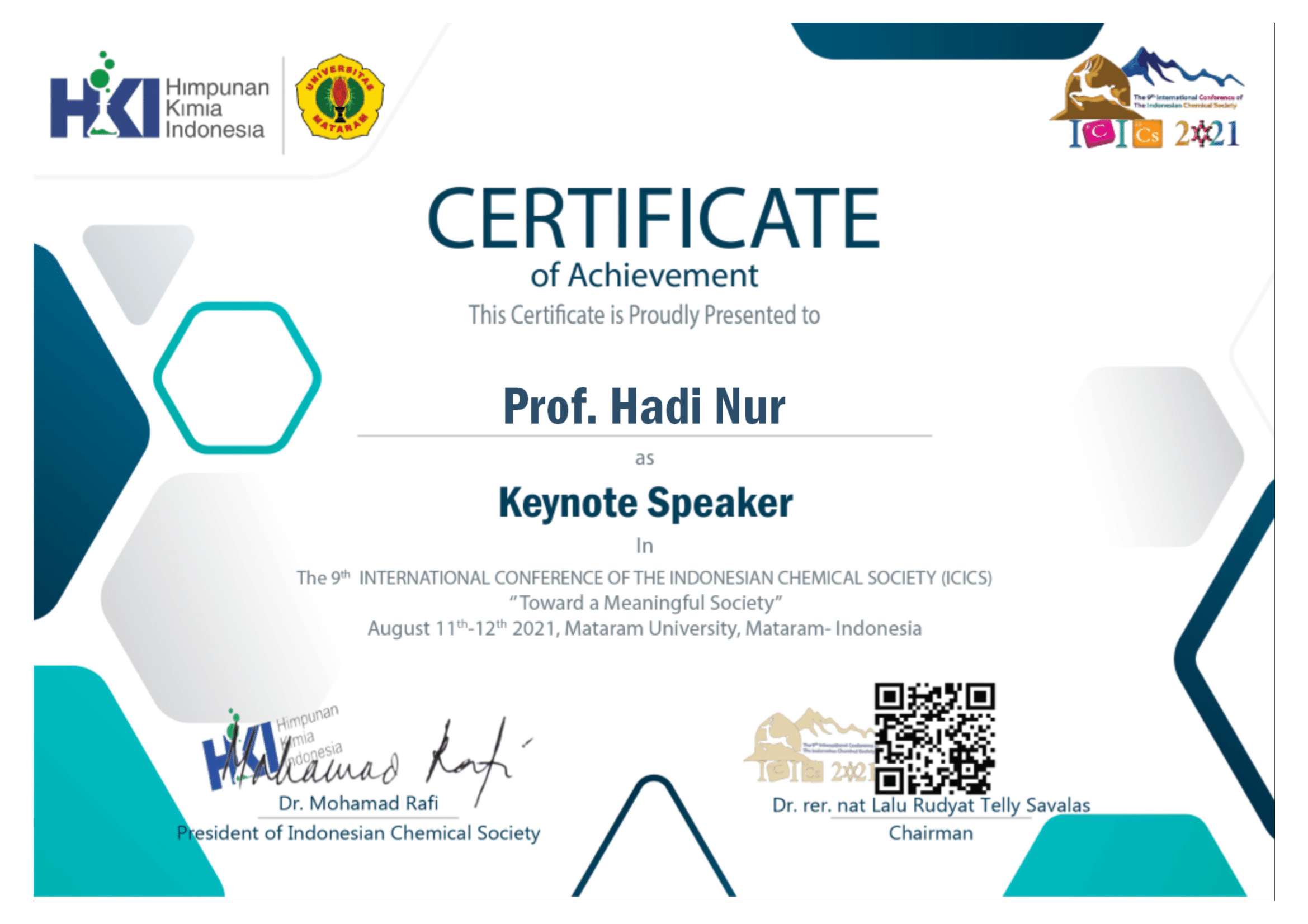 Hadi Nur - Born in 1969. Online since 1999. - Keynote speaker at ICICS 2021